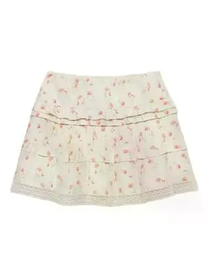Prada Floral-print Mini Skirt