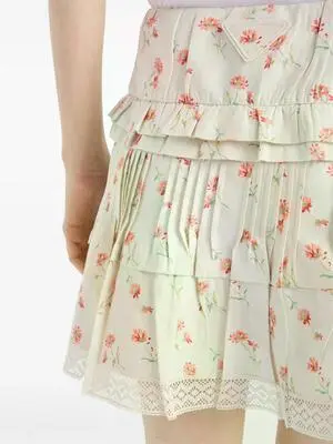 Prada Floral-print Mini Skirt