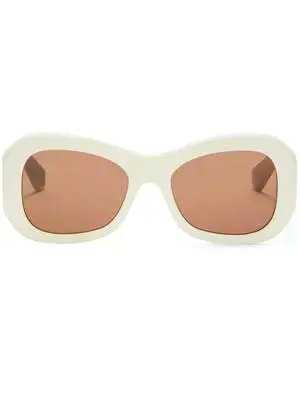 Off-White Logo-print Sunglasses - Brown