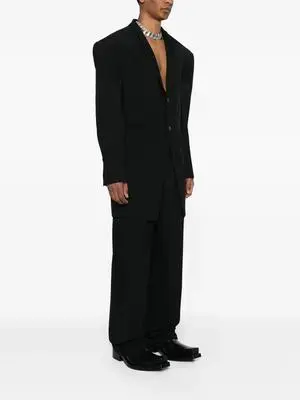Rick Owens Virgin Wool Blend Single-breasted Coat