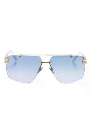 Cazal Navigator-frame Sunglasses - Gold
