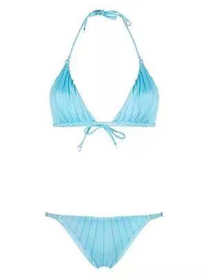 NOIRE SWIMWEAR Gathered Bikini Set - Blue