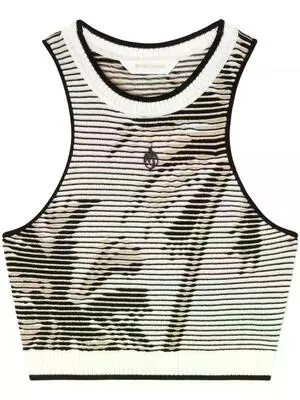 Palm Angels Palms Jacquard Crop Top - Black