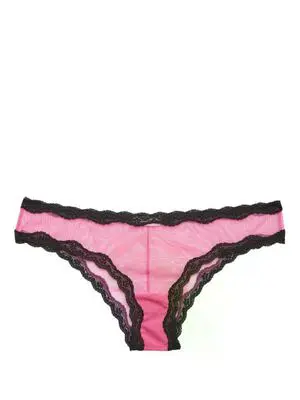 FLEUR DU MAL Sheer Tulle Bikini Briefs - Pink