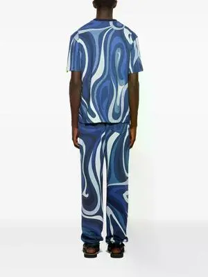Emilio Pucci Marmo-print Track Pants - Blue