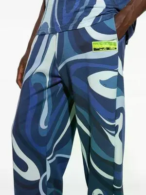 Emilio Pucci Marmo-print Track Pants - Blue