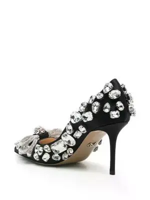 Mach & Mach 80mm Crystal-embellished Satin Pumps