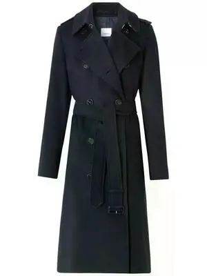 Burberry Kensington Cashmere Trench Coat - Blue