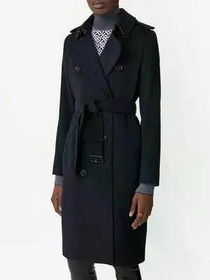 Burberry Kensington Cashmere Trench Coat - Blue