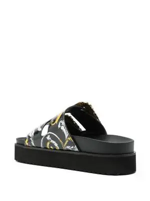 Versace Barocco-print Flatform Slides