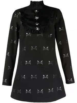 MACGRAW Tempo Patterned Jacquard Mini Dress
