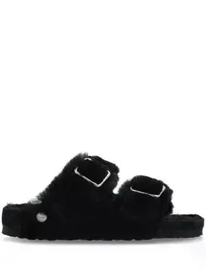 BIRKENSTOCK Arizona 1774 Shearling Slides - Black
