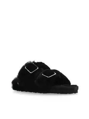 BIRKENSTOCK Arizona 1774 Shearling Slides - Black