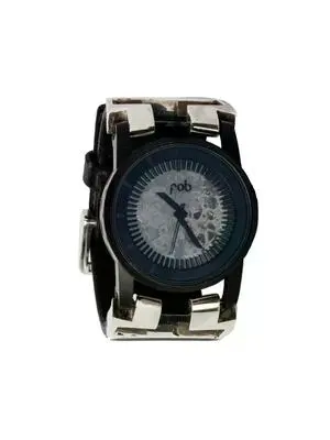 PARTS OF FOUR P4—fob #435 42mm Watch With Leather Strap - Silver