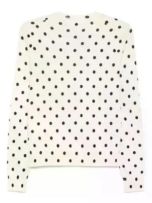 Comme Des Garçons Polka-dot Sweater - Neutrals