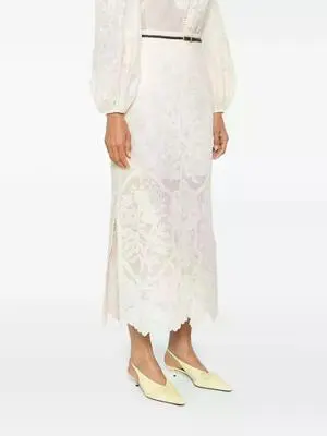 Zimmermann Ottie Embroidered Midi Skirt