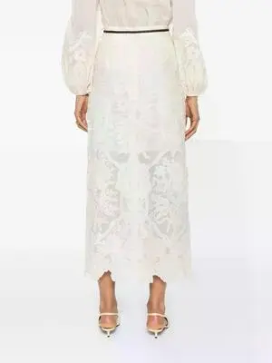 Zimmermann Ottie Embroidered Midi Skirt
