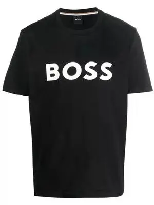 BOSS Logo-print Cotton T-shirt - Black