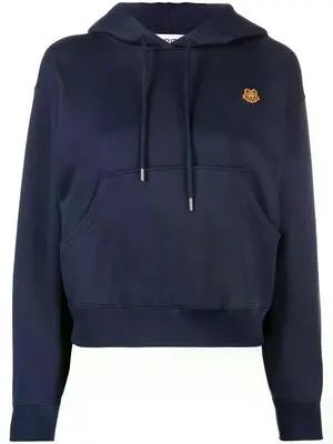 Kenzo Tiger Patch Cotton Hoodie - Blue