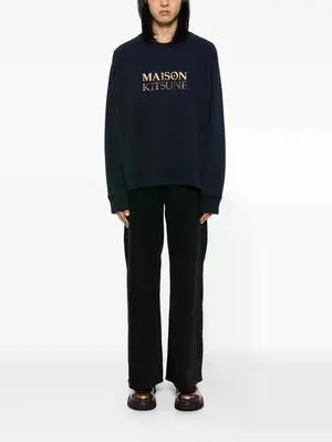 Maison Kitsuné Embroidered Logo Sweater