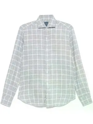 BARBA NAPOLI Checked Shirt - Blue