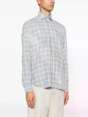 BARBA NAPOLI Checked Shirt - Blue