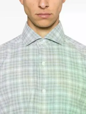 BARBA NAPOLI Checked Shirt - Blue