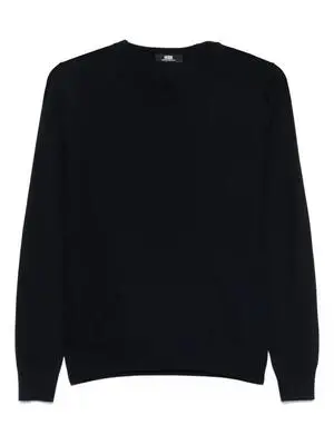 Alpha Studio Merino V-neck Sweater - Blue