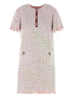 Valentino Garavani Embellished-button Tweed Mini Dress