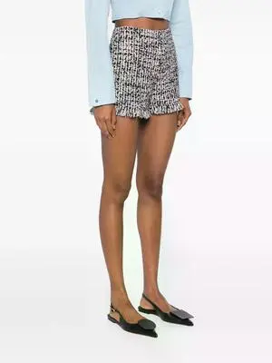 SELF-PORTRAIT Tweed Fringed Shorts