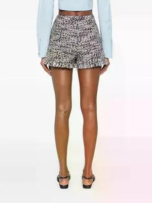SELF-PORTRAIT Tweed Fringed Shorts