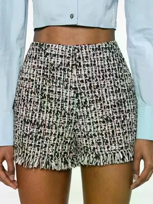 SELF-PORTRAIT Tweed Fringed Shorts