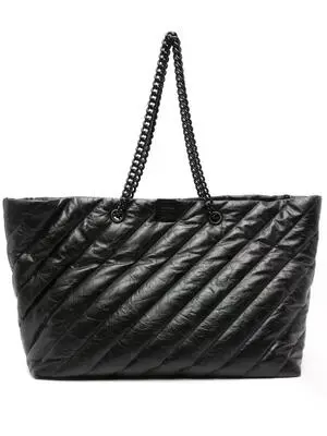 Balenciaga Large Crush Quilted Tote Bag - Black