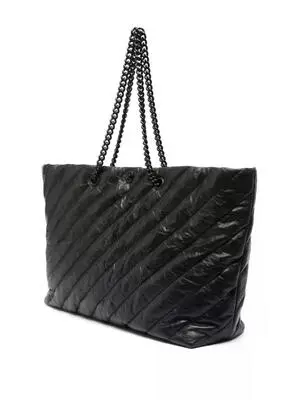 Balenciaga Large Crush Quilted Tote Bag - Black