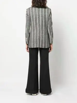 CIRCOLO 1901 Double-breasted Striped Stretch-cotton Blazer