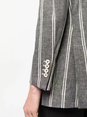 CIRCOLO 1901 Double-breasted Striped Stretch-cotton Blazer