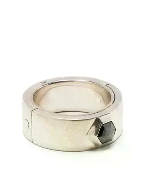 PARTS OF FOUR Sistema Black Diamond Ring - Silver