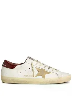 GOLDEN GOOSE Super-star Sneakers With Suede Star And Croc-print Leather Heel Tab
