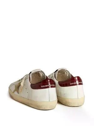 GOLDEN GOOSE Super-star Sneakers With Suede Star And Croc-print Leather Heel Tab