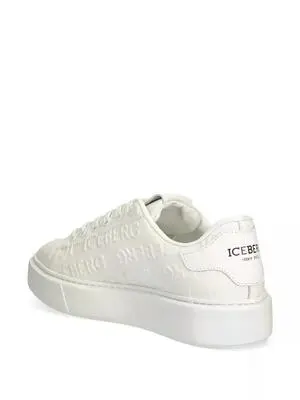 Iceberg Leather Sneakers With Embossed Logo Detail