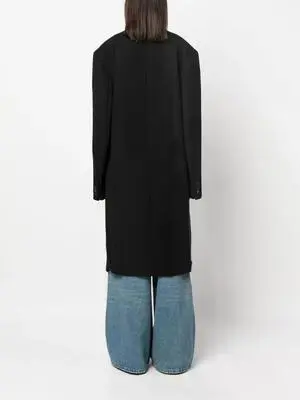 Gauchère Single-breasted Wool-silk Blend Coat