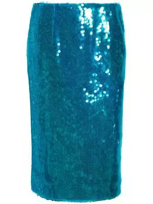 16Arlington Delta Sequinned Midi Skirt - Blue