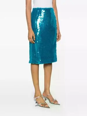 16Arlington Delta Sequinned Midi Skirt - Blue