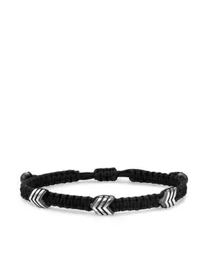 David Yurman Sterling Woven Onyx Bracelet - Silver