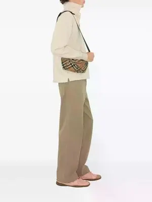 Burberry Small Checked Belt Bag With Equestrian Knight Design Appliqu - Neutrals