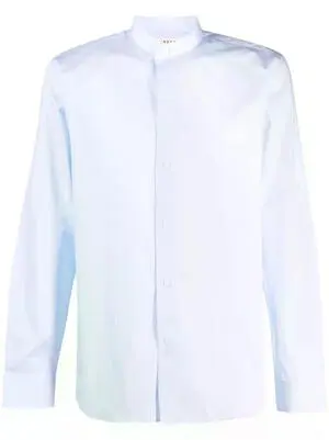 FURSAC Collarless Long-sleeve Cotton Shirt