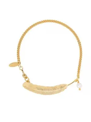 WOUTERS & HENDRIX Voyages Naturalistes Pearl Feather Bracelet - Gold