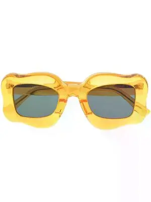 BONSAI Oversized Curved-Frame Sunglasses Orange
