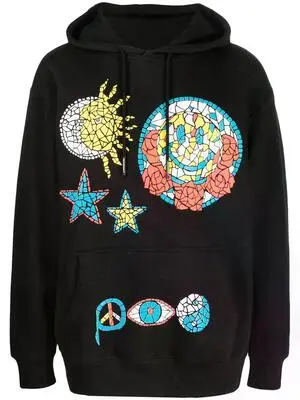 MARKET Mosaic Graphic-print Hoodie - Black
