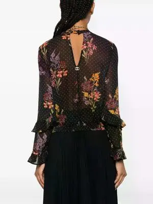 TWINSET Polka Dot And Floral Print Blouse
